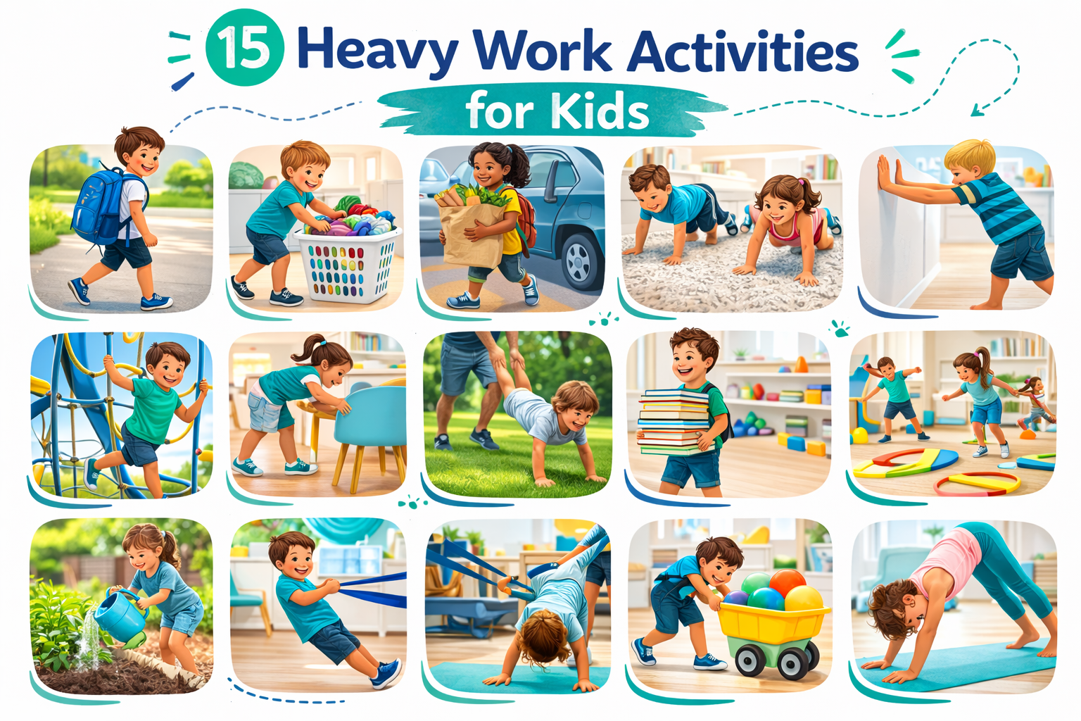 15 Heavy Work Activities for Kids: Proprioceptive Activities That ...